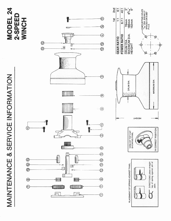 Winch Service Manual for Barient No. 24 2SP